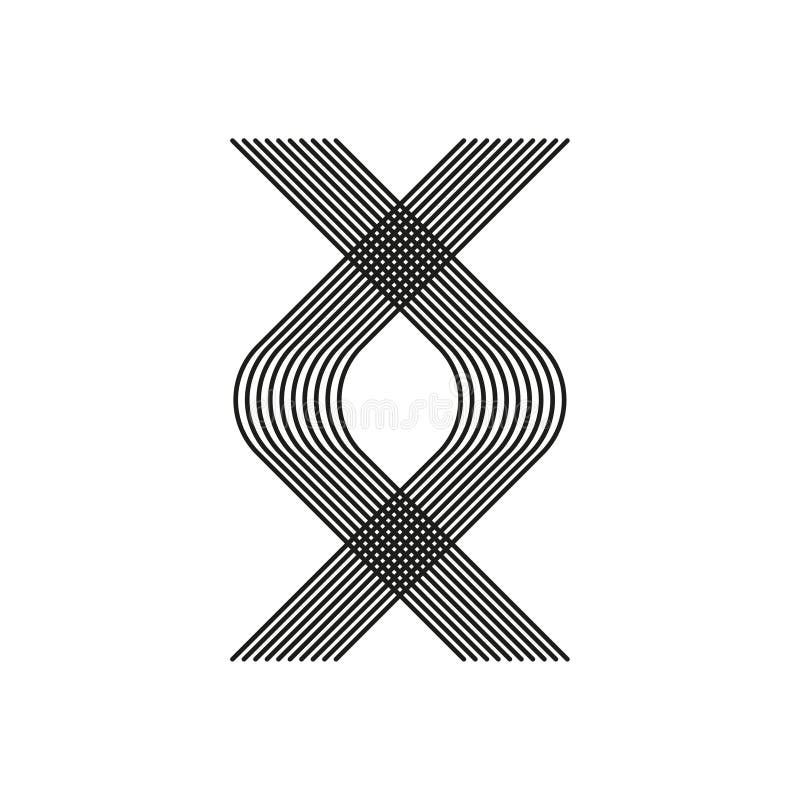 Ribbon Cross Icon. Twisted Strip X. Geometric Loop Vector. Minimal ...