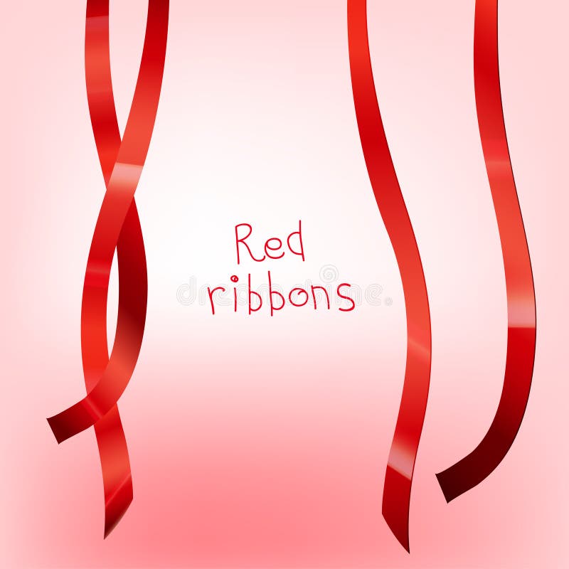 Ribbon curled red b stock vector. Illustration of birthday - 58950017