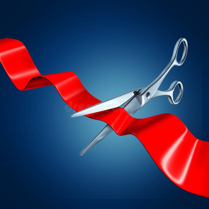 Blue Ribbon Cutting stock illustration. Illustration of business - 29322816