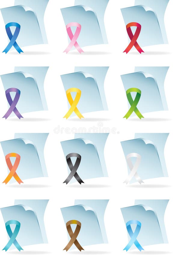 Ribbon Document Icons stock vector. Illustration of yellow - 9437346