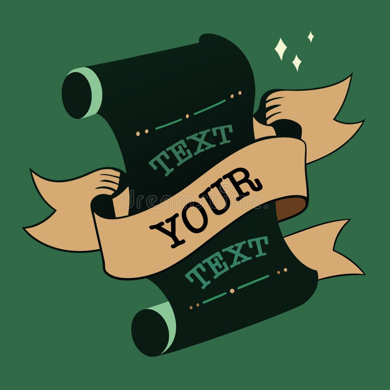 Ribbon with an Editable Inscription. an Old Scroll in the Style of a ...