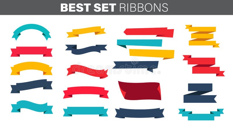 Ribbon Elements. Starburst Label. Vintage. Modern Simple Ribbons ...