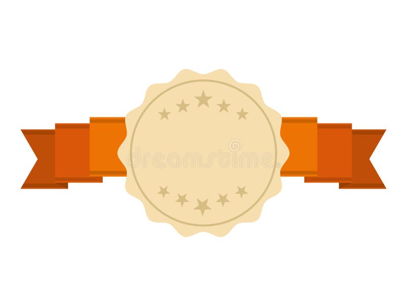 Ribbon Emblem Isolated Icon Design Stock Illustration - Illustration of ...