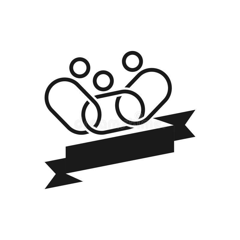 Ribbon Empty Chain Commitment Teamwork Together Black Logo Stock Vector ...
