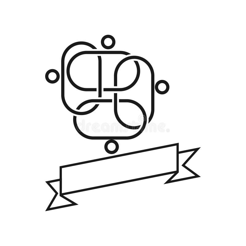 Ribbon Empty Hand Commitment Teamwork Together Outline Logo Stock Vector - Illustration of ...