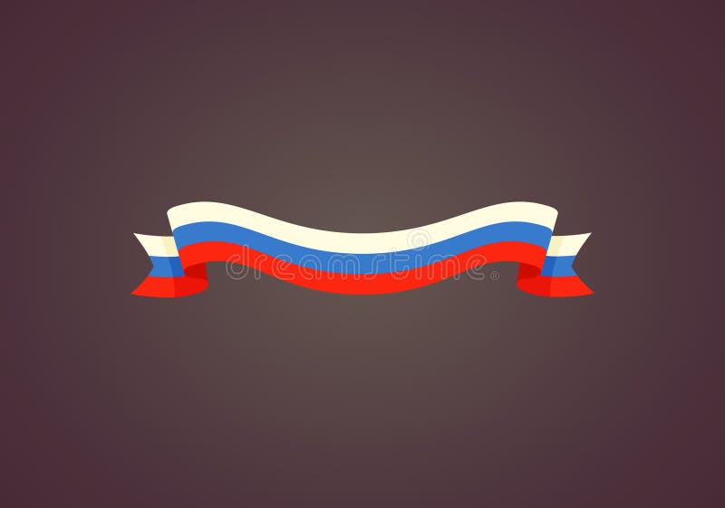 Ribbon with flag of Russia stock vector. Illustration of style - 285423268