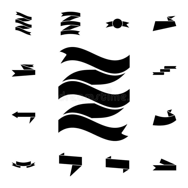 Ribbon Flat Vector Icon in Ribbons Pack Stock Illustration ...