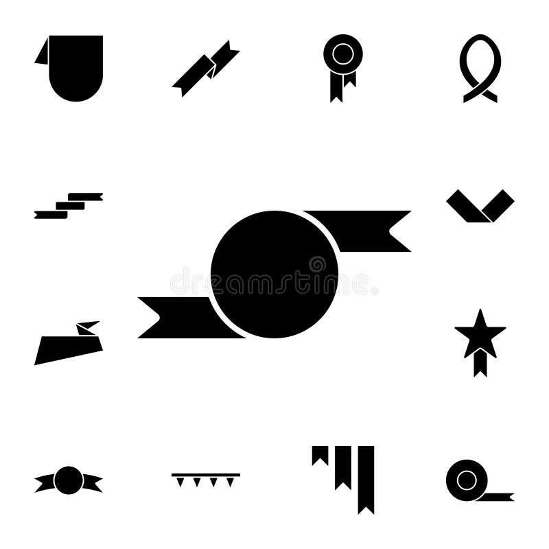 Ribbon Flat Vector Icon in Ribbons Pack Stock Illustration ...