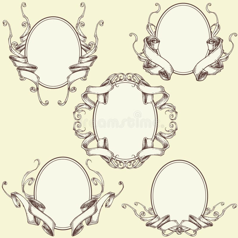 Victorian Scroll Work Set Stock Illustrations – 81 Victorian Scroll ...