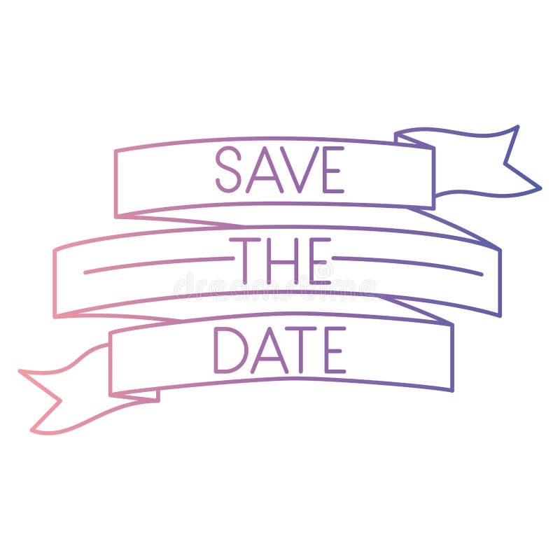 Ribbon Frame Save the Date Calligraphy Stock Vector - Illustration of ...