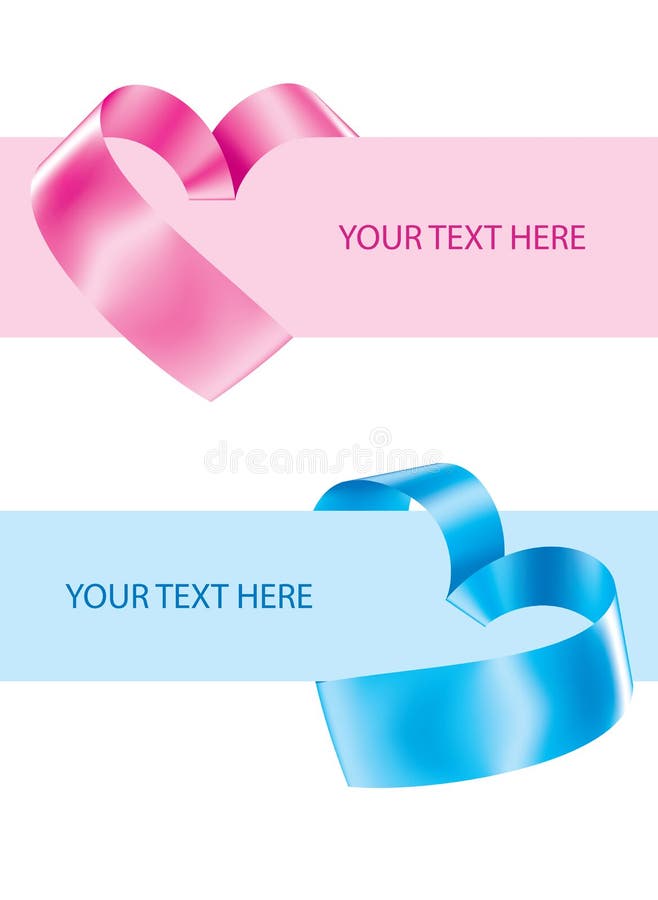 Ribbon hearts stock vector. Illustration of element, dating - 26594353