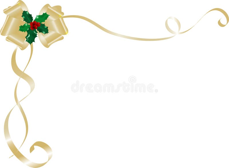 Christmas Border Blue Ribbons Stock Illustration - Illustration of blue ...