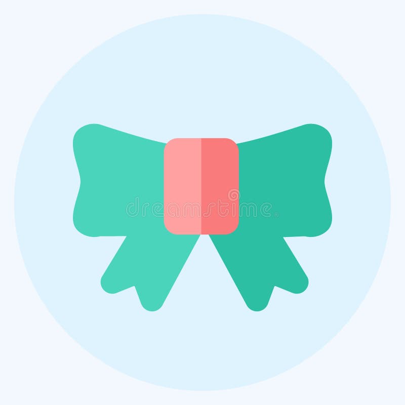 Ribbon Icon in Trendy Flat Style Isolated on Soft Blue Background Stock ...