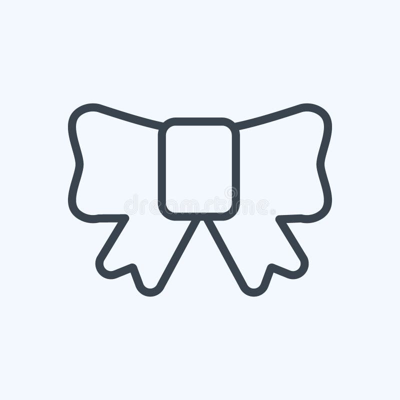 Ribbon Icon in Trendy Line Style Isolated on Soft Blue Background Stock ...