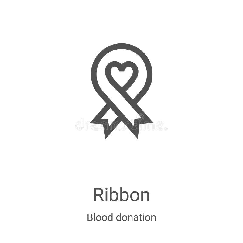 Ribbon Icon Vector from Blood Donation Collection. Thin Line Ribbon ...