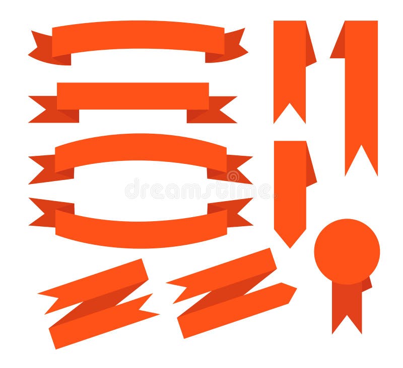 Ribbon Icons Flat Design, Vector Illustion Flat Design Style. Stock ...