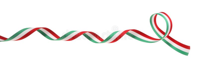 Ribbon with Italy Flag Pattern Isolated on White Stock Illustration ...