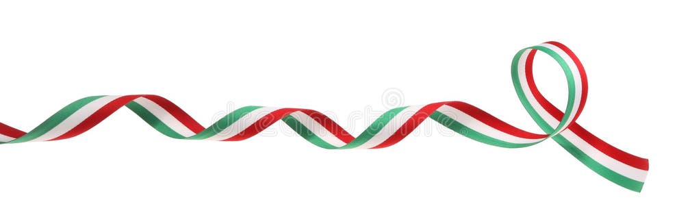Ribbon with Italy Flag Pattern Isolated on White Stock Illustration ...
