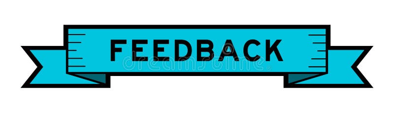 Ribbon Label Banner with Word Feedback in Blue on White Background ...