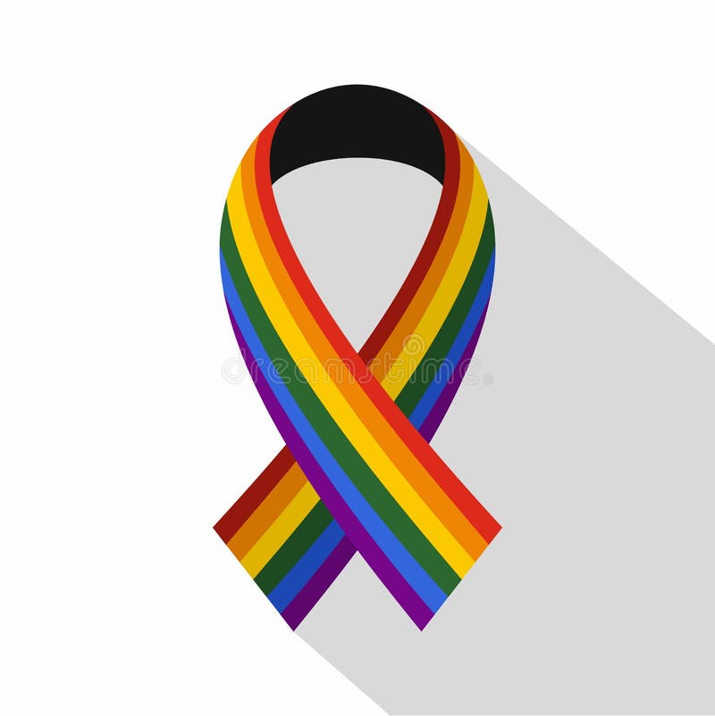 Ribbon LGBT Icon, Flat Style Stock Vector - Illustration of drawing ...