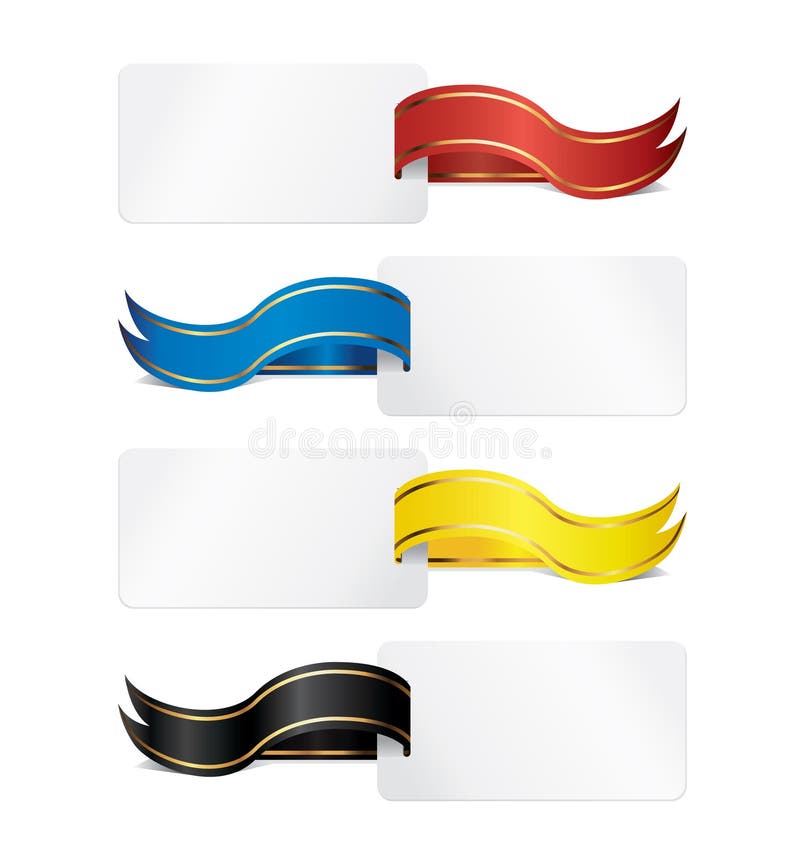 Ribbon with paper tag stock vector. Illustration of manuscript - 28100319