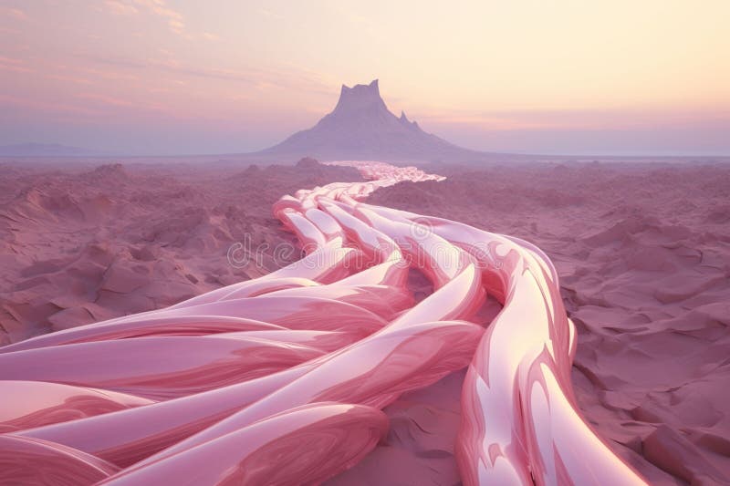 Ribbon Pathways Roads Converging To Create the Stock Illustration ...