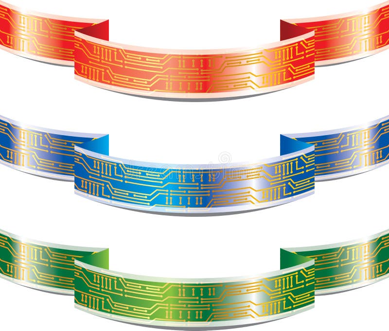 Ribbon with PCB stock illustration. Illustration of colors - 29496670