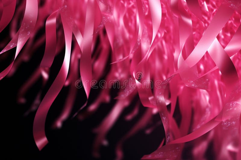 Ribbon Rain Pink Ribbons Falling Like Raindrops Stock Illustration ...