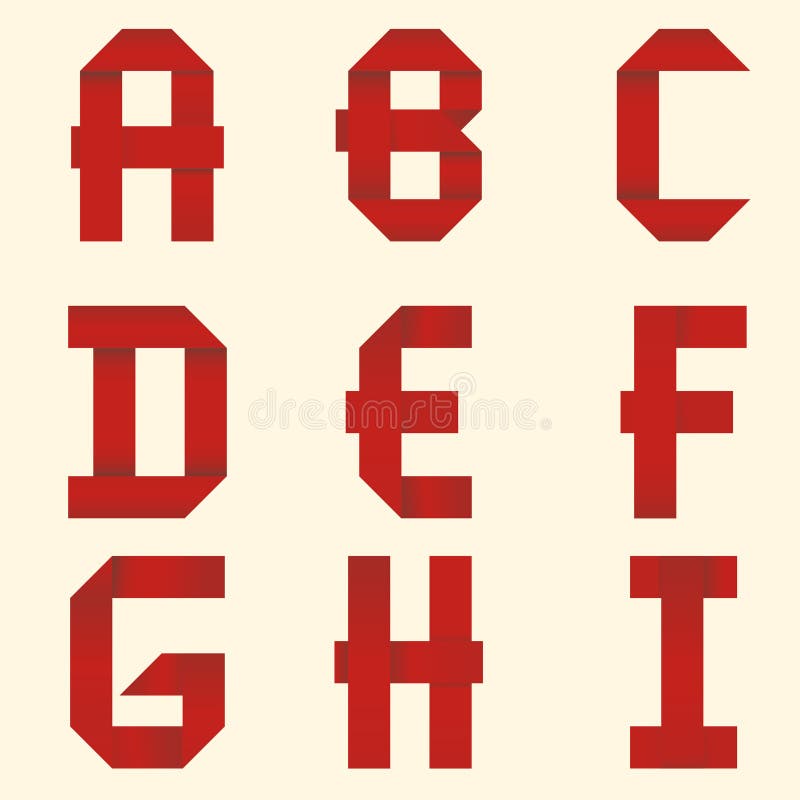 Ribbon red Alphabet stock vector. Illustration of alphabet - 43393207