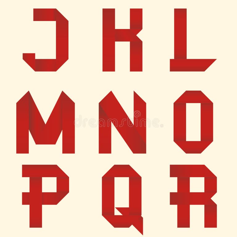 Ribbon red Alphabet stock vector. Illustration of isolated - 43393324