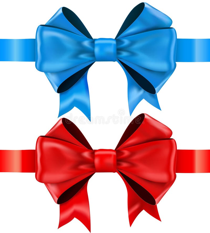 Ribbon. Red and blue bow stock vector. Illustration of celebration ...