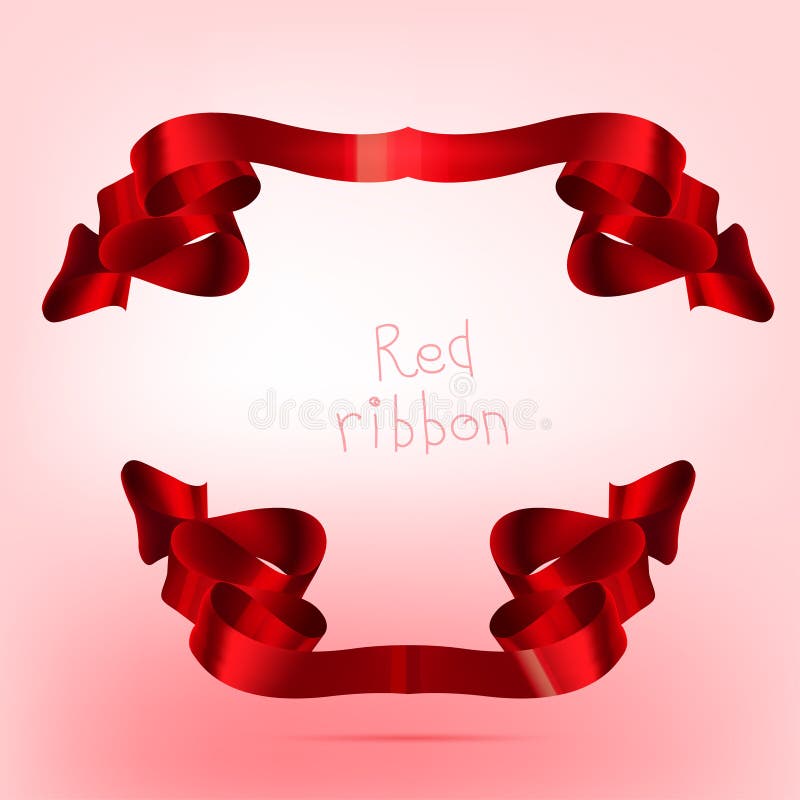 Ribbon red stock vector. Illustration of label, band - 58950010