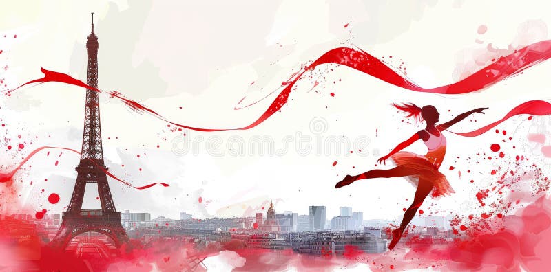 Ribbon (rhythmic Gymnastics), Summer Olympic Games in Paris. Generative ...