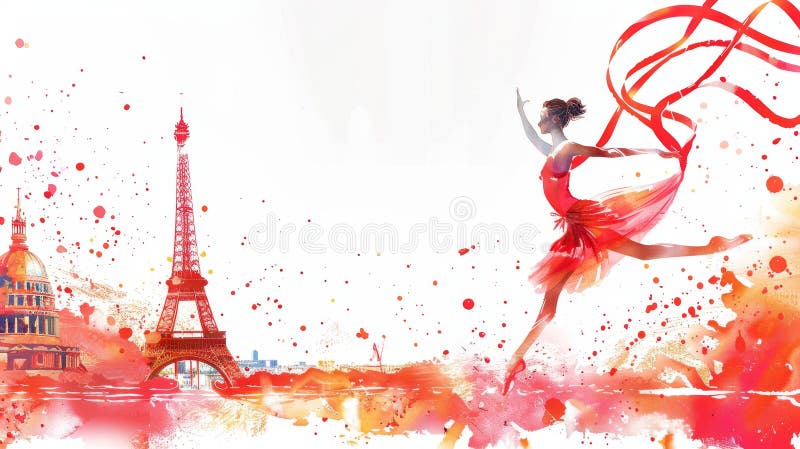 Ribbon (rhythmic Gymnastics), Summer Olympic Games in Paris. Generative ...