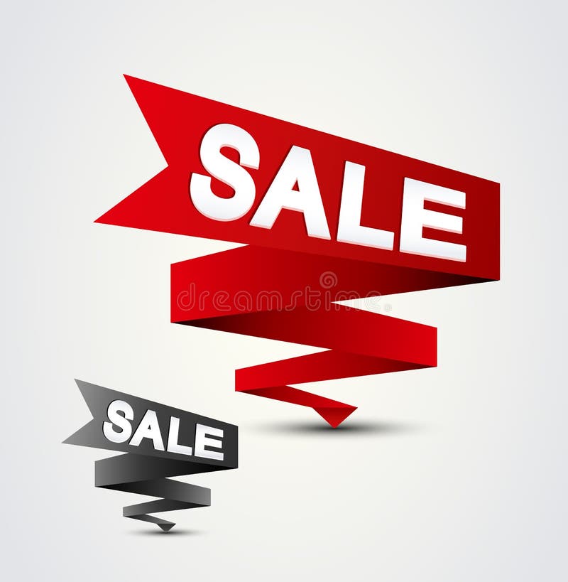 Ribbon Sale stock vector. Illustration of label, ribbon - 46308485