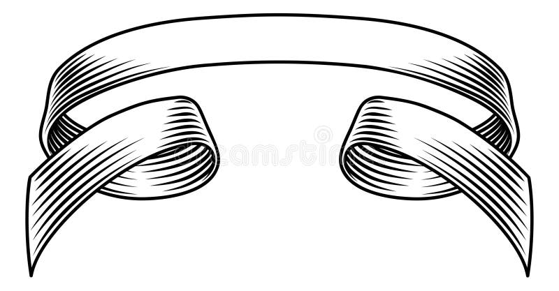 Ribbon Scroll Parchment Banner Vintage Woodcut Stock Vector ...