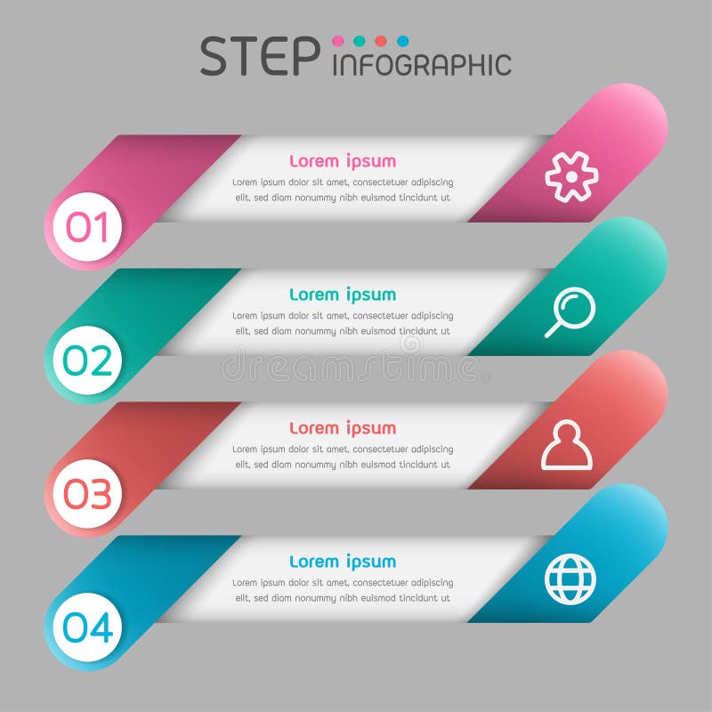 Ribbon Shape Banner Elements with Steps,options,milestone,processes or ...