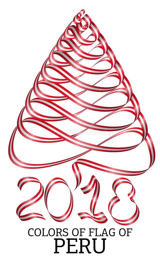 Ribbon in the Shape of a Christmas Tree with the Colors of the Flag of ...