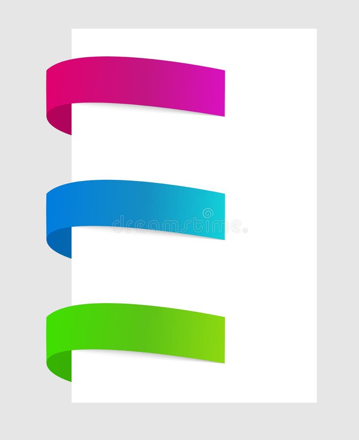 Ribbon on the Side of the Paper Stock Vector - Illustration of marker ...