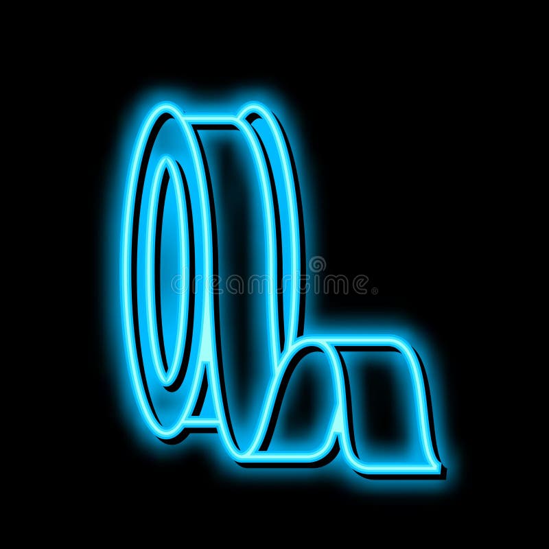 Ribbon Silk Neon Glow Icon Illustration Stock Vector - Illustration of ...