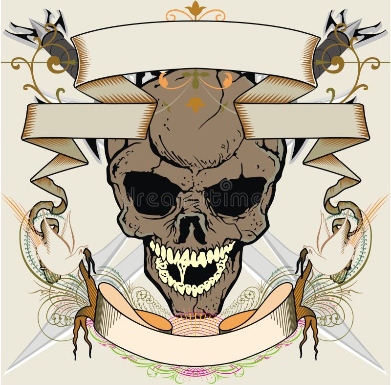Ribbon skull stock vector. Illustration of isolated, element - 18974661