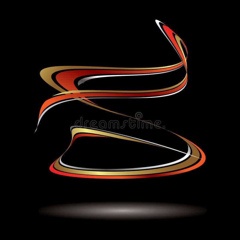 Ribbon smoke stock vector. Illustration of isolated, gold - 6069006