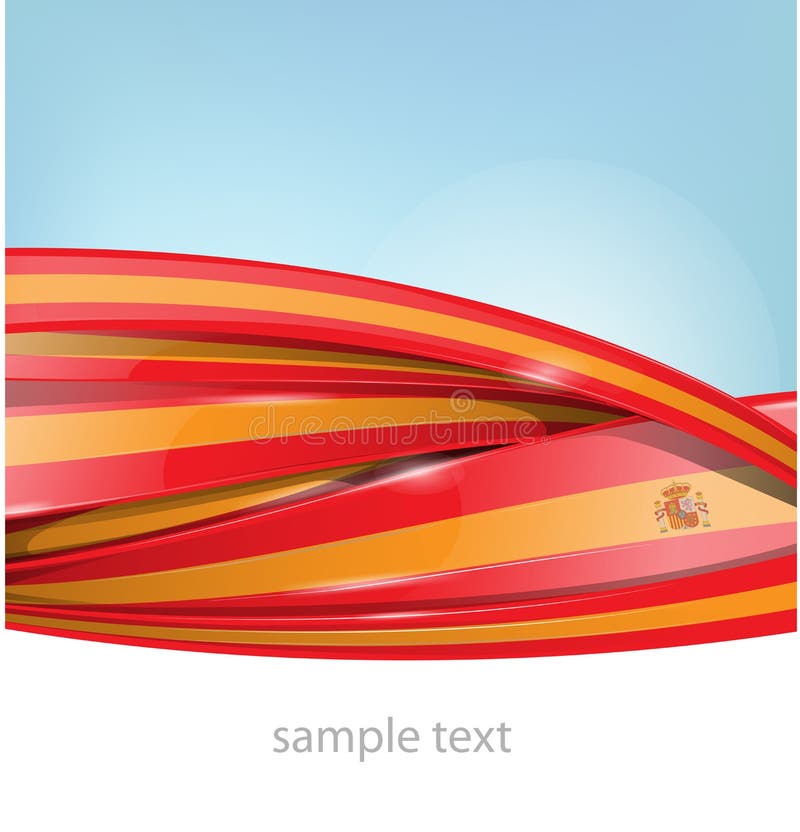 Ribbon Spain Flag on Background Stock Vector - Illustration of ...