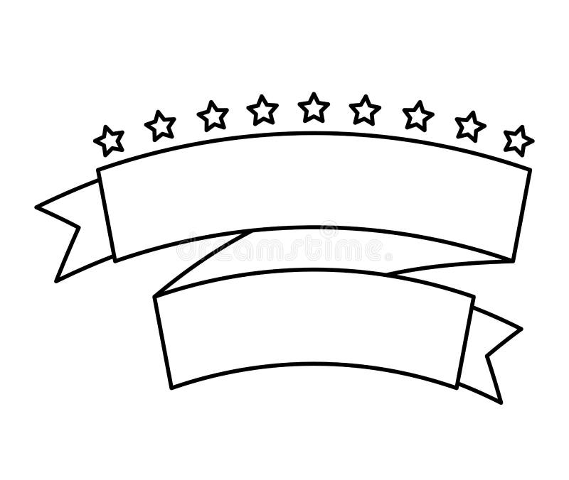 Ribbon with Stars Isolated Icon Design Stock Illustration ...
