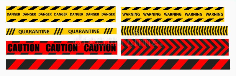 Ribbon Tape Set of Caution Warning Danger Stock Vector - Illustration ...