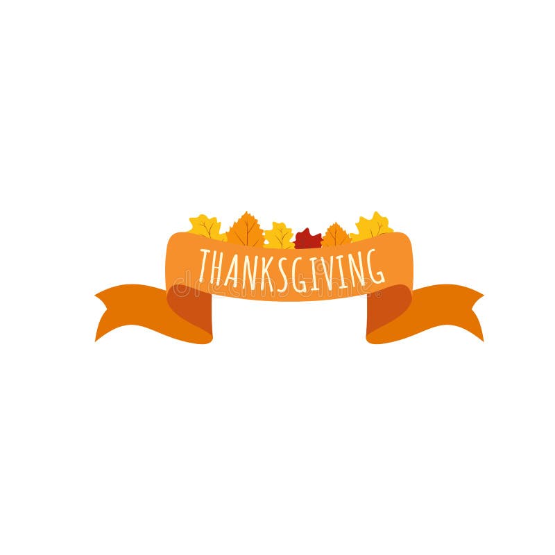Ribbon thanksgiving icon stock vector. Illustration of curved - 79308534