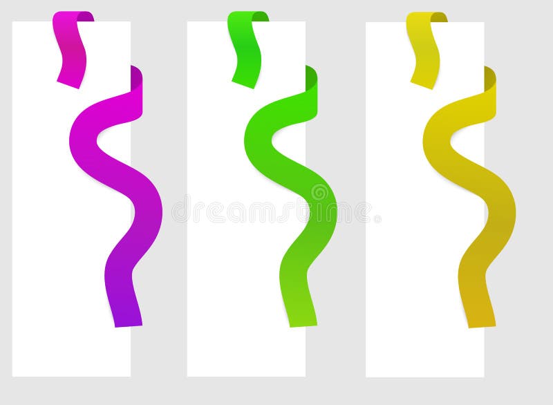 Ribbon in Top Corner and Right Site of Paper Stock Vector ...
