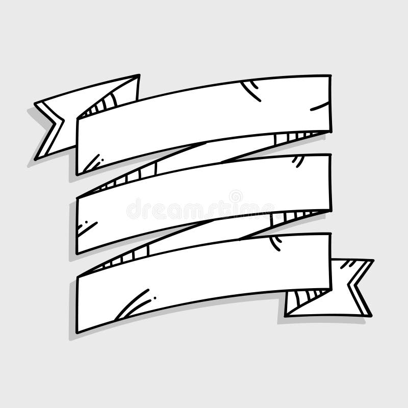 Triple Column Ribbon Doodle Stock Vector - Illustration of sketch ...
