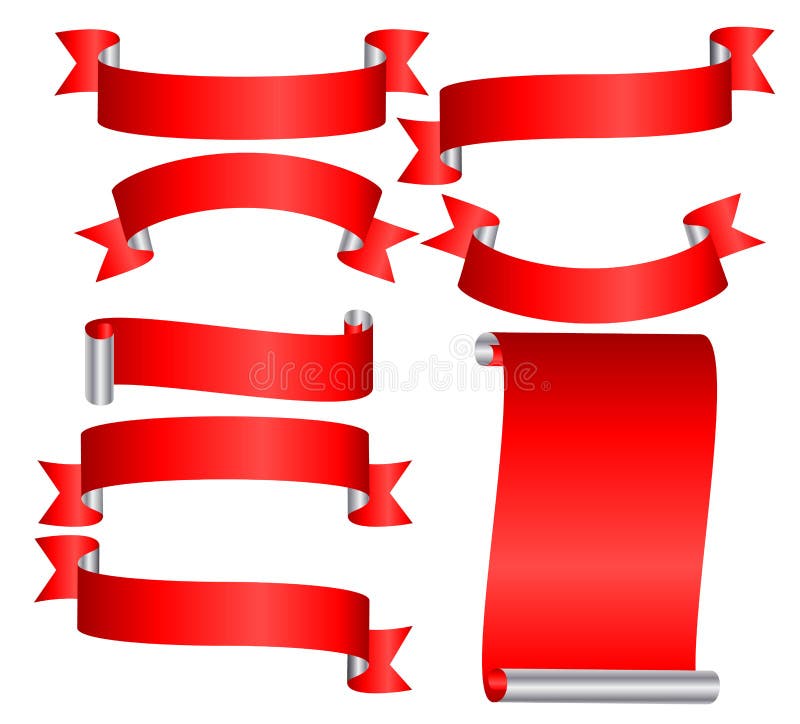 Red gradient ribbon stock vector. Illustration of folding - 190815339