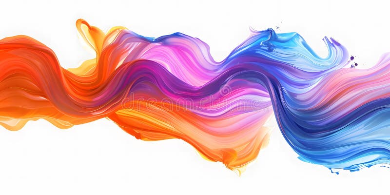 Ribbon and Wave Brush Strokes Creating an Abstract Splash Effect Stock ...